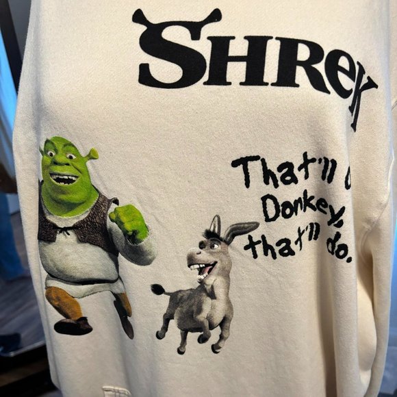 Shrek | Shirts | Mens Brown And Cream Shrek And Donkey Hoodie | Poshmark